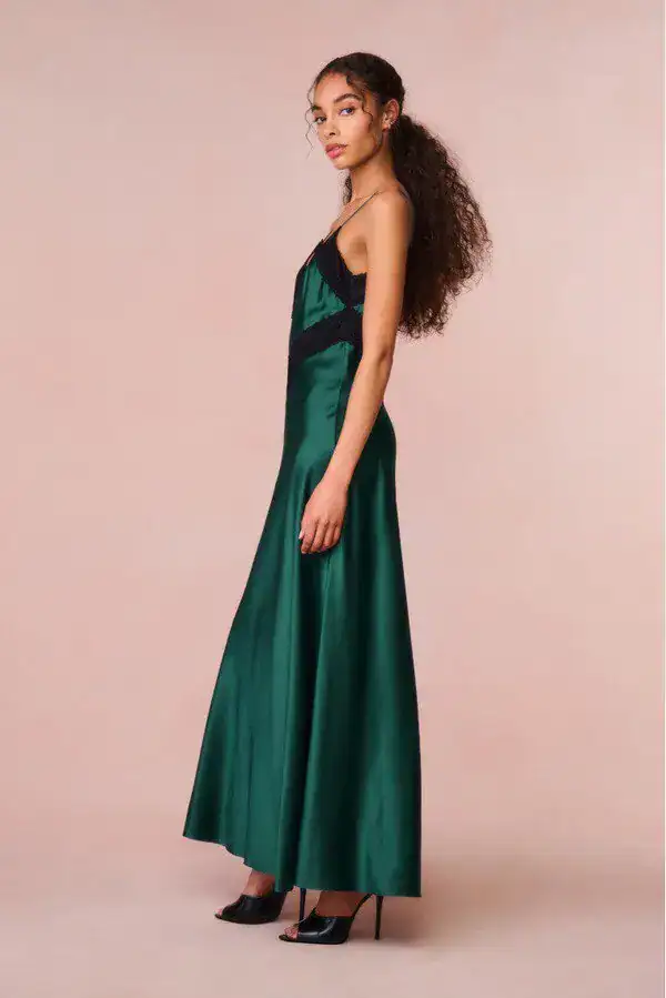 LoveShackFancy Serita Lace-trimmed Maxi Dress - Green | Editorialist