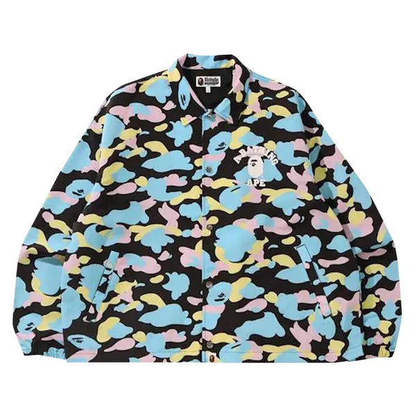 BAPE Multi Camo Relaxed Coach Jacket - Black