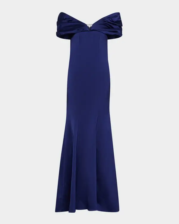 Rickie Freeman For Teri Jon Off-shoulder Gown