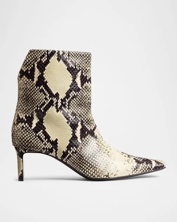 Khaite Ona Python-embossed Ankle Boots