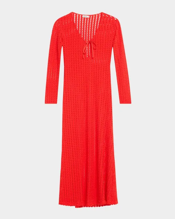 Simkhai Elton Open-knit Maxi Dress - Black