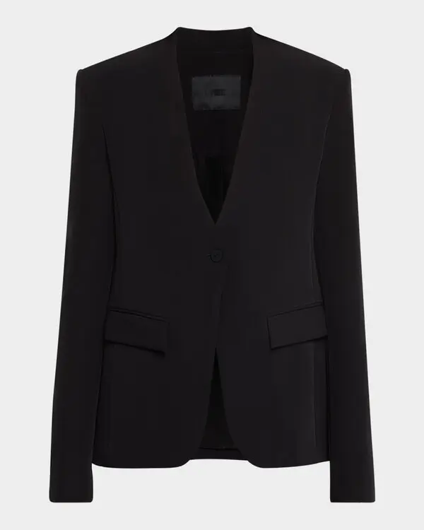 Lapointe Matte Crepe Single-breasted Blazer