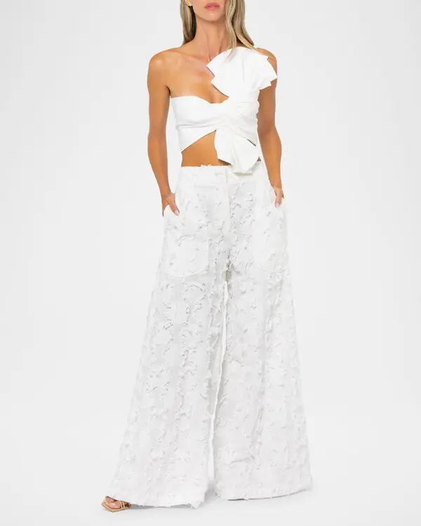 JBQ Oyster Twist-front Crop Top