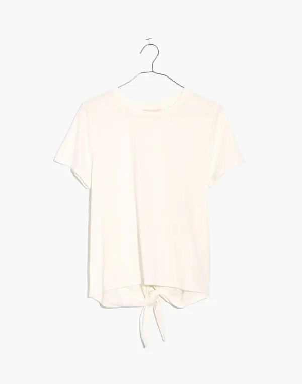 Madewell Mw Knot-back Tee - Eyelet White