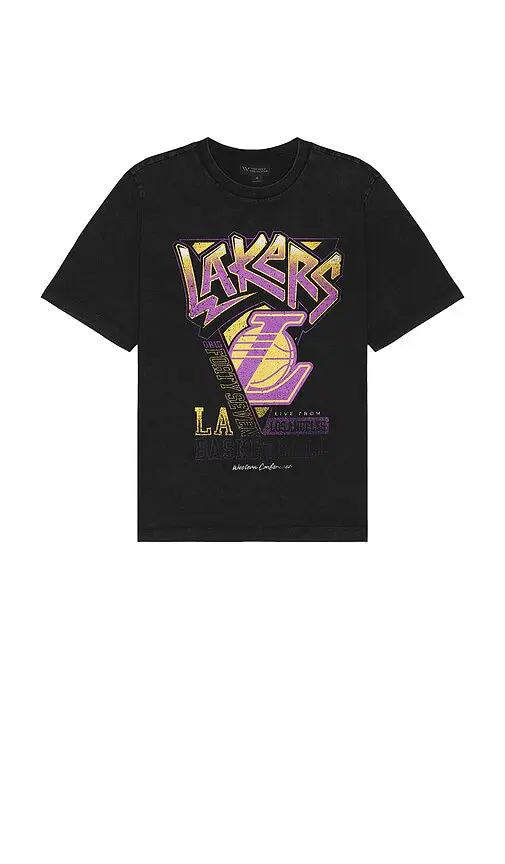 THE WILD COLLECTIVE Live From Los Angeles Lakers Tee In Charcoal