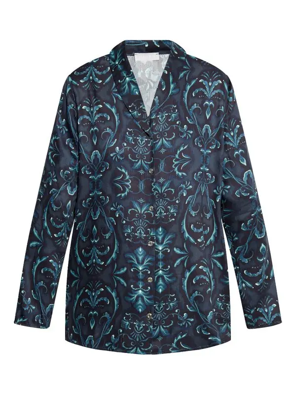 Hanro Graphic-print Buttoned Pajama Shirt