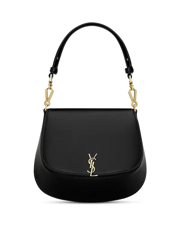 Saint Laurent Voltaire Top Handle Shoulder Bag - Black Lambskin/gold