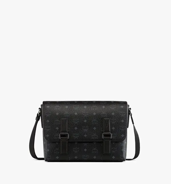 Mcm Aren Visetos Messenger Bag - Black