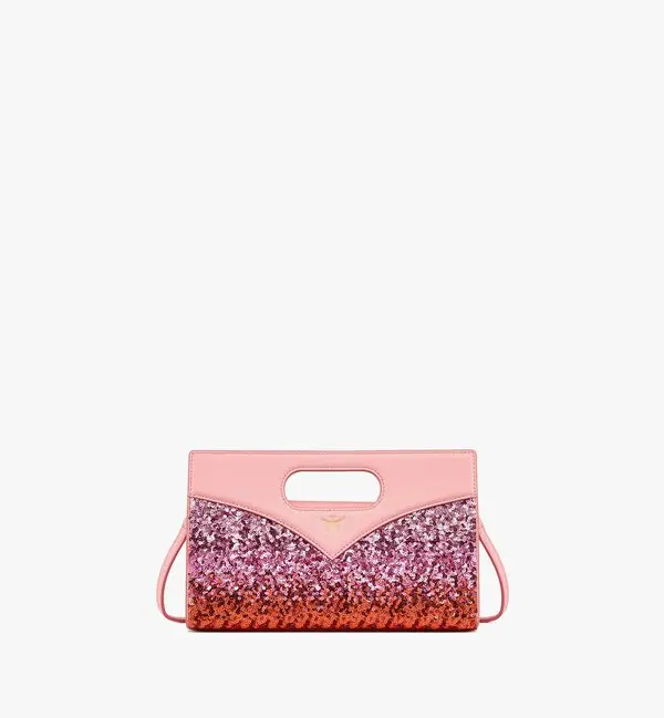 Mcm Sequin Embellished Lamb Leather Bag - Sangria Sunset