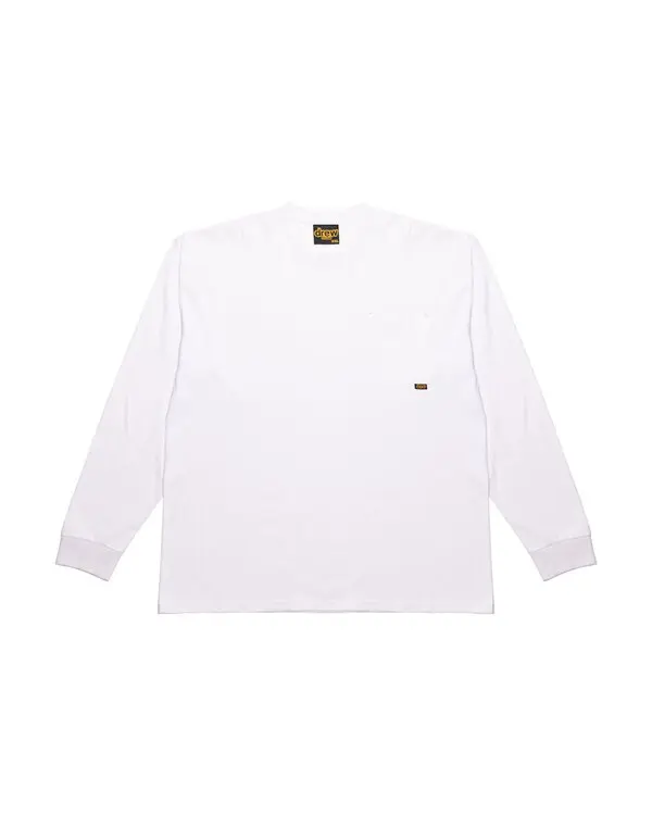 Drew House Basic Long Sleeve Pocket T-shirt - White