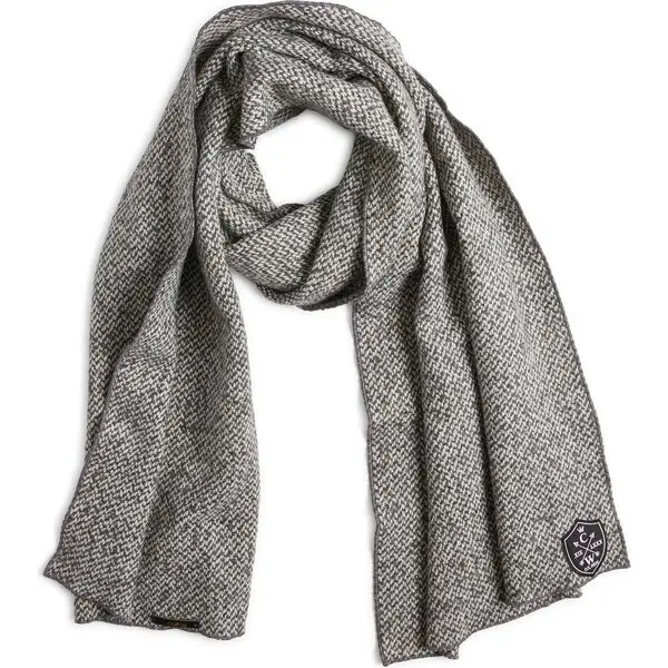 CLIFTON WILSON Herringbone Wool Scarf - Gray