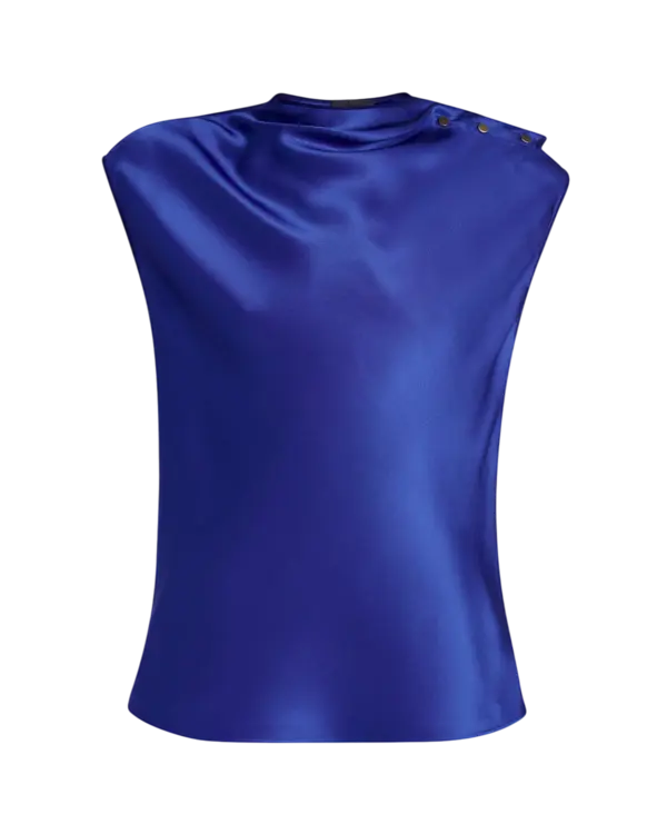 Giorgio Armani Double Silk Satin Blouse - Blue