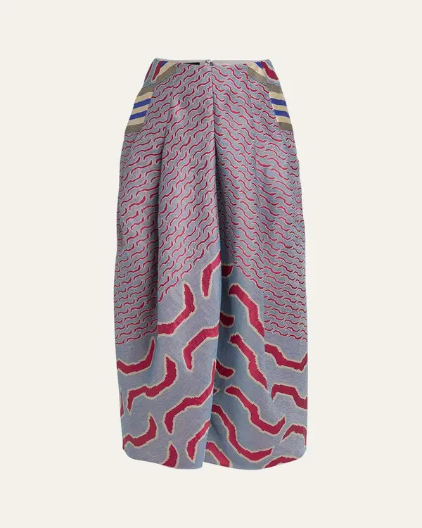 Giorgio Armani Patterned Jacquard Maxi Skirt