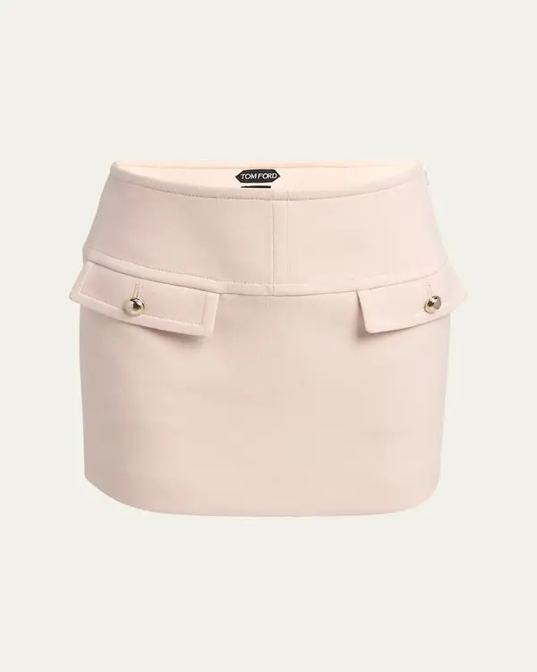 TOM FORD Buttoned Wool Mini Skirt - Almost Blu