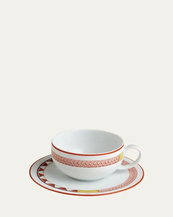 Hermès Tressages Equestres Tea Cup And Saucer