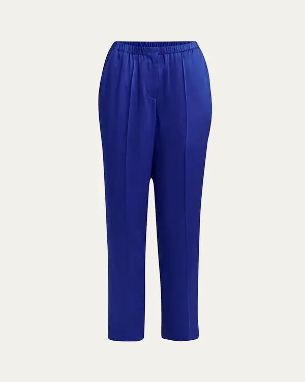Giorgio Armani Tapered Double Satin Full Length Trousers