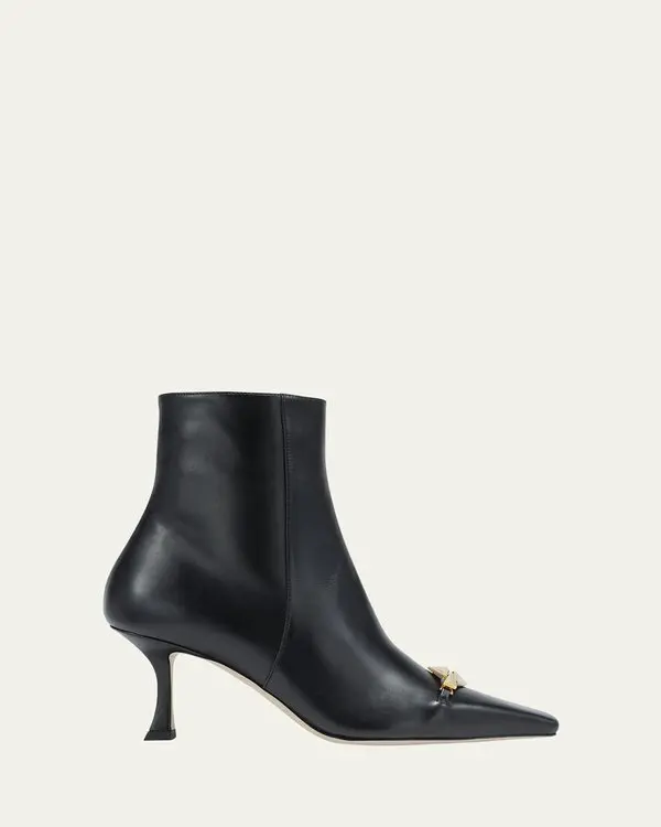 Jimmy Choo Ryker Leather Ankle Booties - Black/Gold | Editorialist