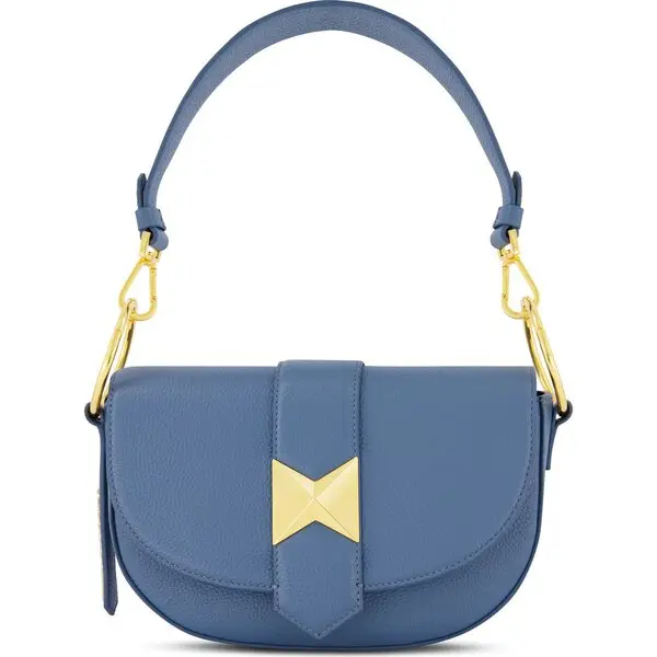 Mac Duggal Grain Leather Saddle Bag - Twilight