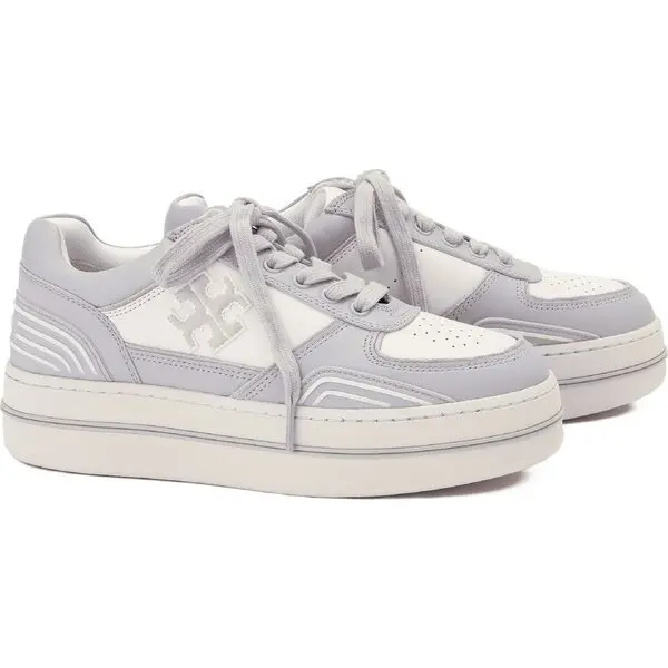 Tory Burch Clover Platform Sneakers - Purity / Silver / Light Gray
