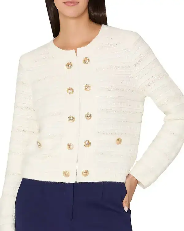 Milly Textured Cardigan In Ecru - 70% Off | Editorialist