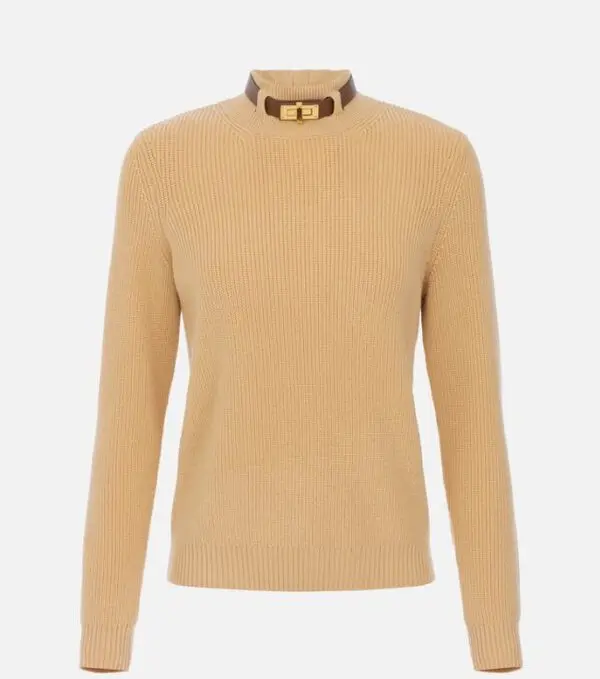 Elisabetta Franchi Regular-fit Wool Blend Sweater - Miele