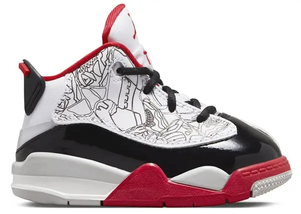 JORDAN Dub Zero True Red Sneakers - White/black/neutral Grey