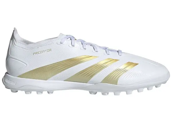 Adidas Predator League Turf Sneakers - Cloud White/gold Metallic/sandy Beige Met