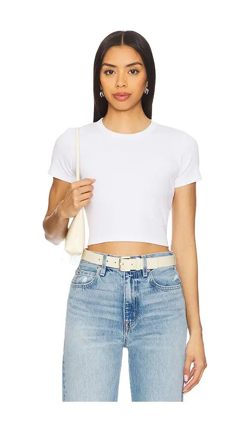 LESET Kelly Crop Slim Fit Tee - White