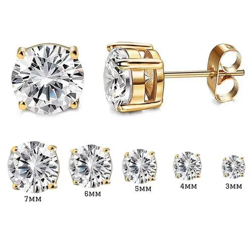 DONATELLO GIAN Sterling Silver Cubic Zirconia Stud Earrings
