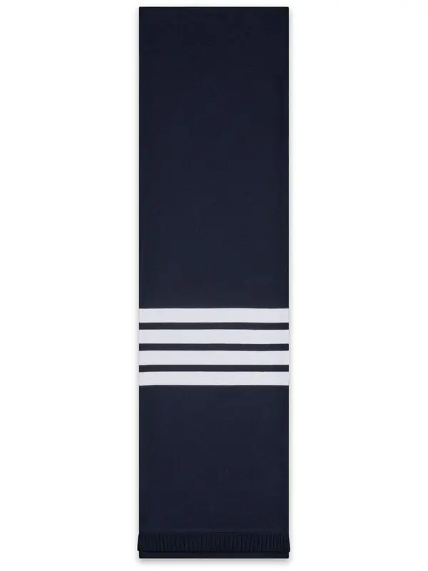 Thom Browne 4-bar Ribbed Scarf - Blue