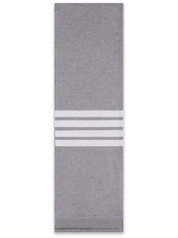 Thom Browne 4-bar Ribbed Scarf - Grey