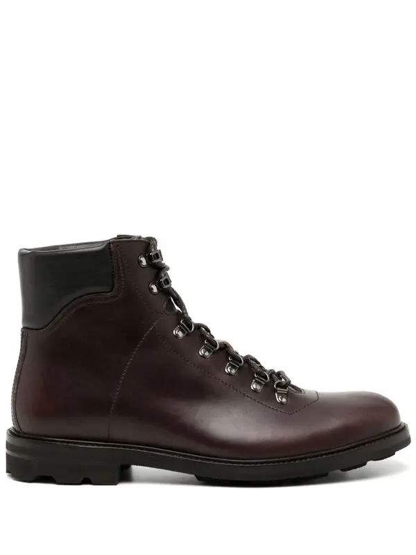 Brioni Oiled Leather Hiking Boots