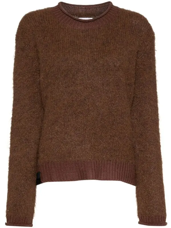 Izzue Crew-neck Jumper - Brown