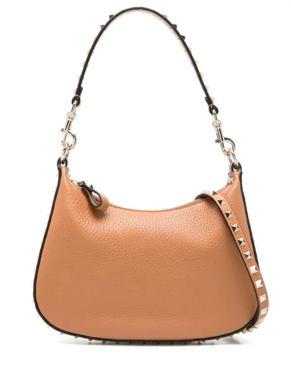 Valentino Garavani Small Rockstud Shoulder Bag - Brown