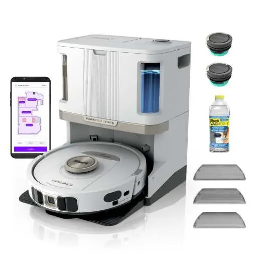 SHARK Powerdetect 2-in-1 Robot Vacuum And Mop With Nevertouch Pro Base - White