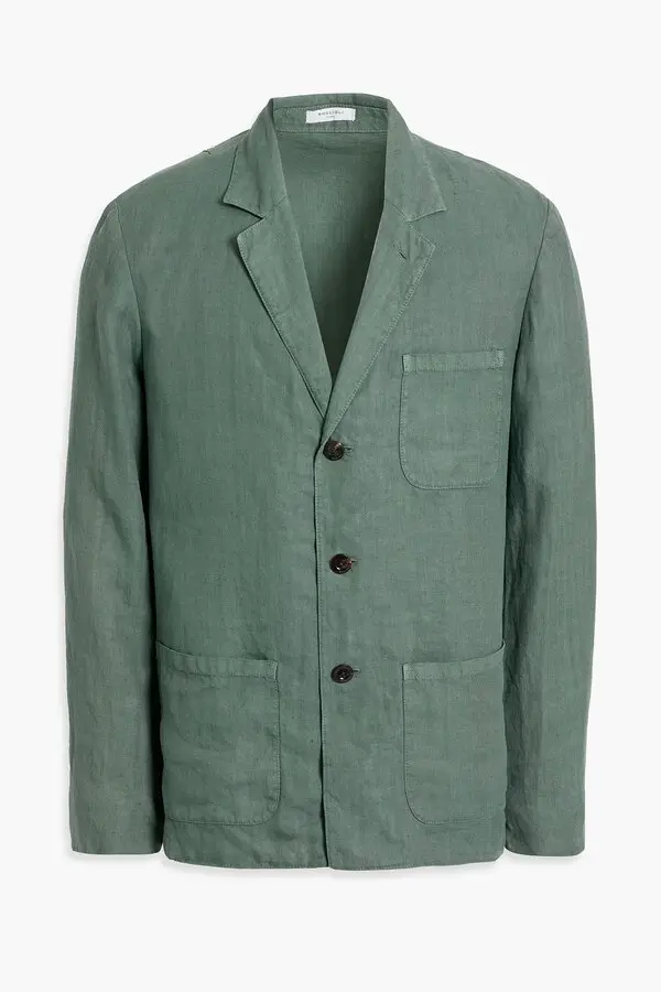 Boglioli Linen Blazer - Grey Green