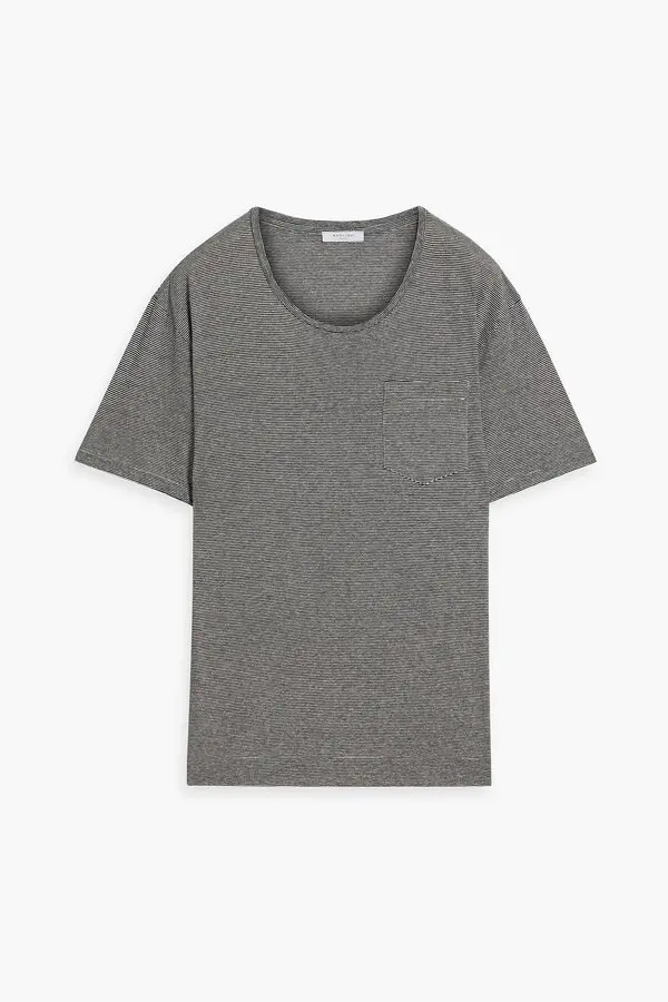 Boglioli Striped Cotton And Linenblend Jersey Tshirt