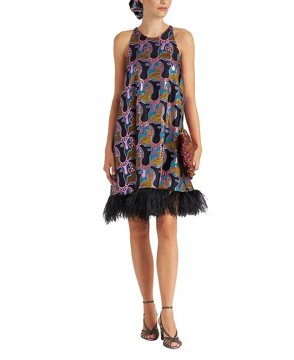 La DoubleJ La Fenice Mini Dress - Spritz Blue Petrol