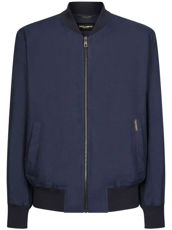 Dolce & Gabbana Unlined Linen Bomber Jacket