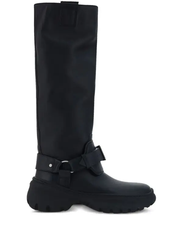 Burberry Equestrian Knight Leather Stomp Boots