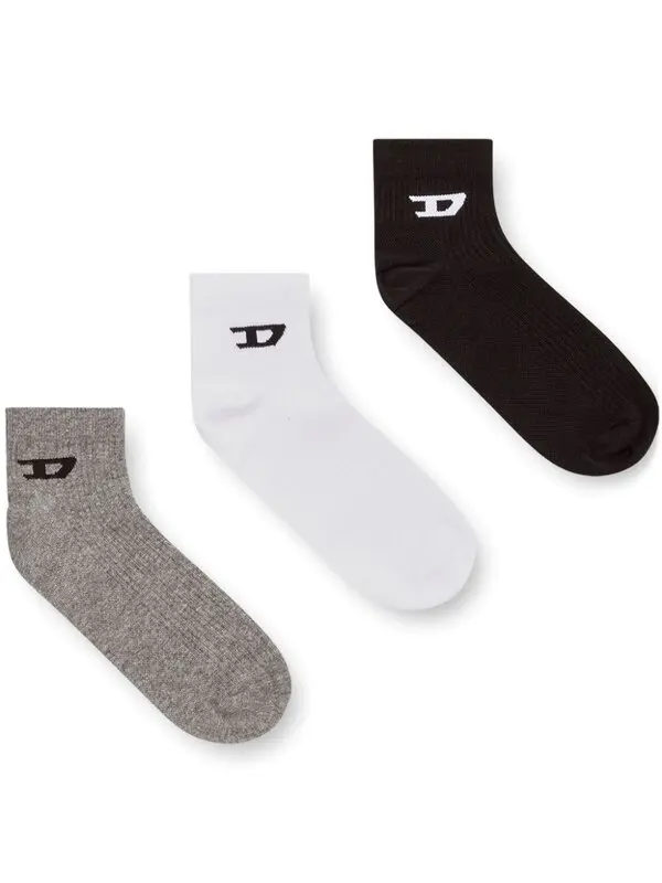 Diesel Logo Ankle Socks - Black