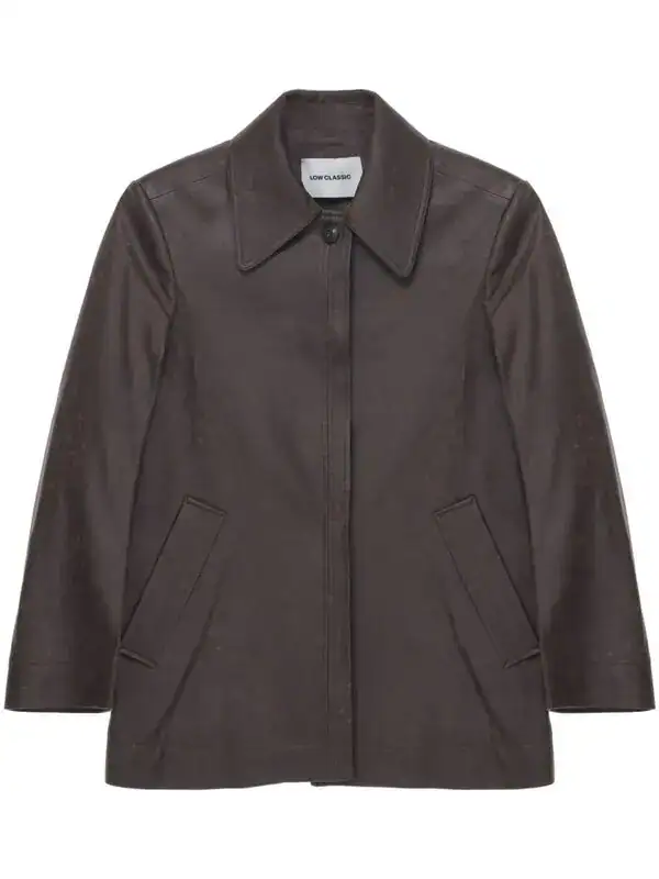 Low Classic Creased Faux-Leather Coat In Brown - 21% Off