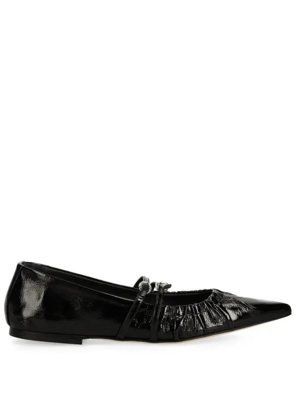 MSGM Ruched Ballerina Flats - Black