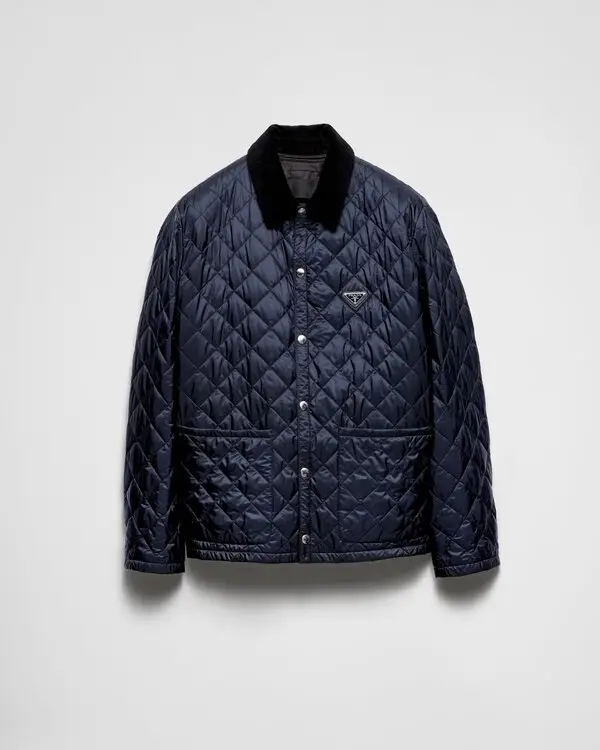 Prada Quilted Re-nylon Jacket - Blue