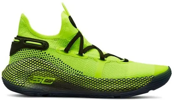 Under Armour Curry 6 Athletic Sneakers - High Vis Yellow/guardian Green