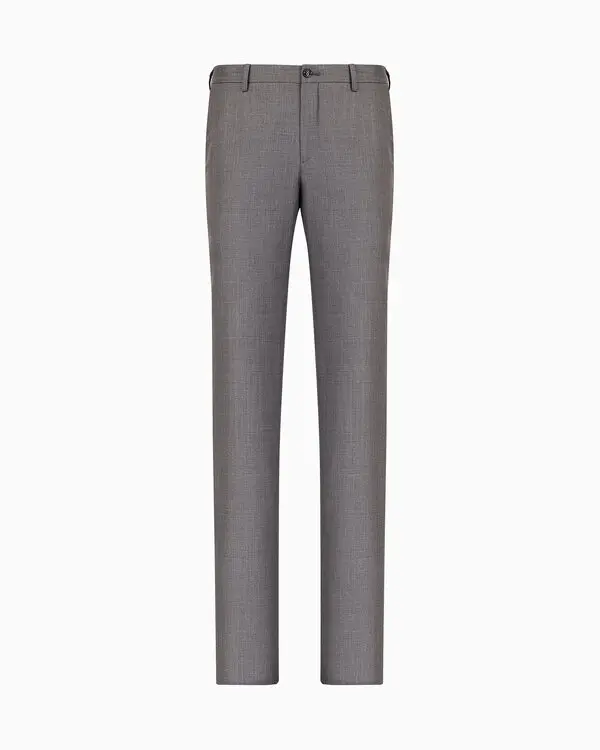 Giorgio Armani Wool And Cashmere Gabardine Trousers - Grey