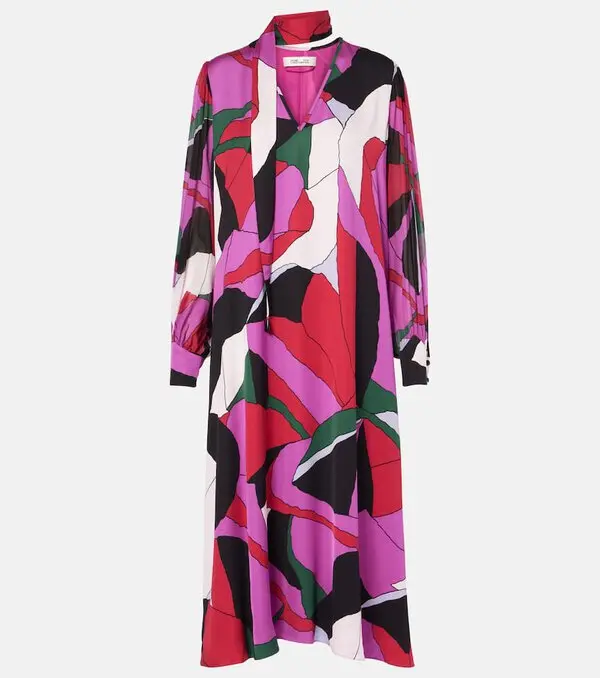 Diane Von Furstenberg Abel Printed Midi Dress - Multicoloured