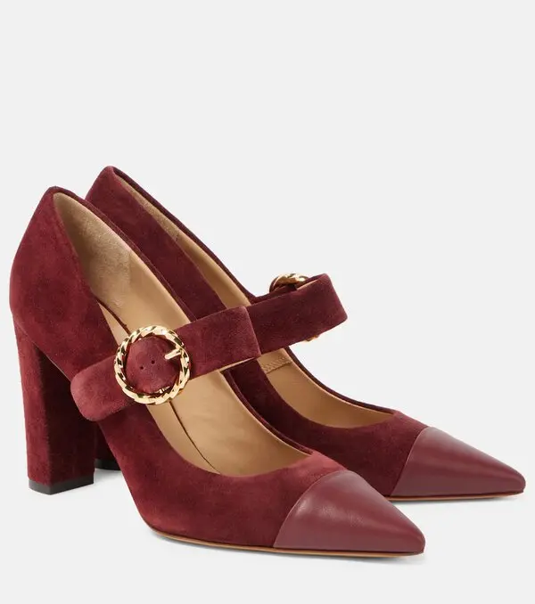 Ulla Johnson Kiki 95 Suede Pumps - Red