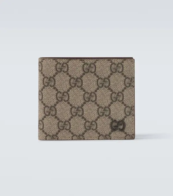 Gucci Gg Faux Leather Bifold Wallet - Beige