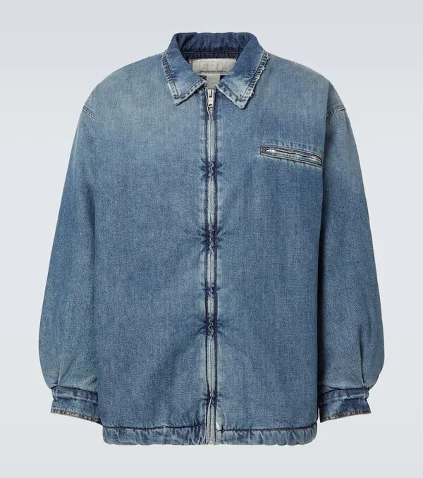 ERL Faux Shearling-lined Denim Jacket